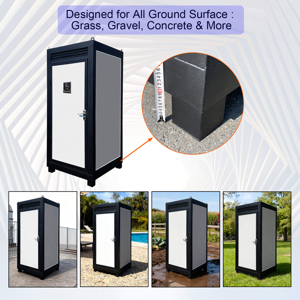 42-Inch One-Person Portable Outdoor Toilet Cabin With Light, Sink And ...